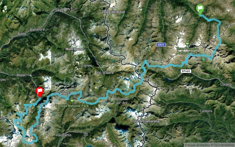 Trace de Trail : Traversee Cogne-Pralognan